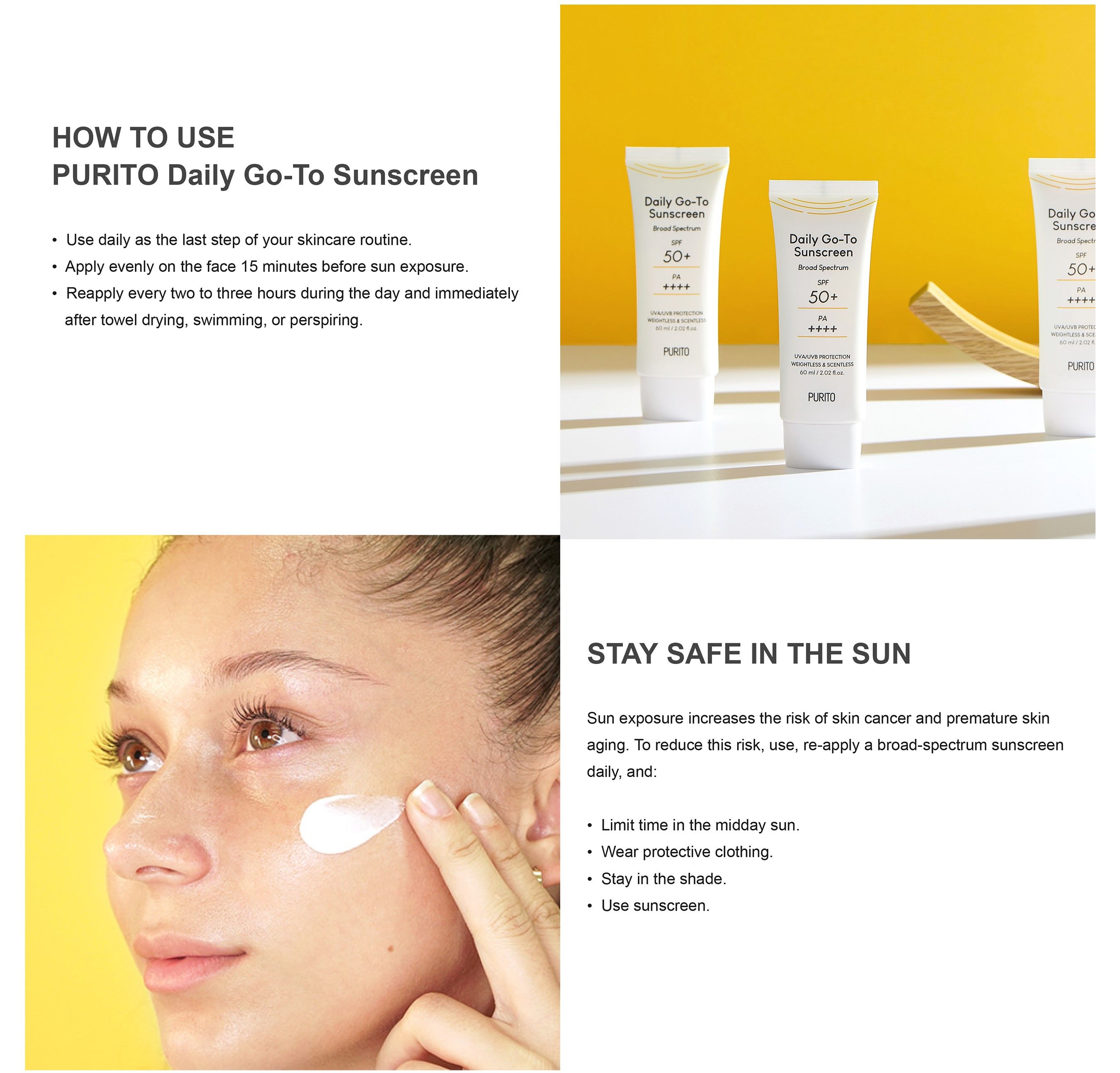 PURITO Daily Go-To Sunscreen (60ml) | Korean Skin Care