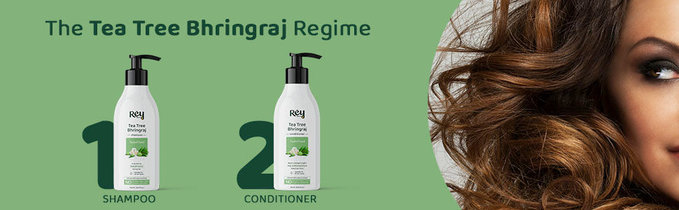 Rey Naturals Tea Tree Bhringraj Anti Dandruff Hair Conditioner | With ...