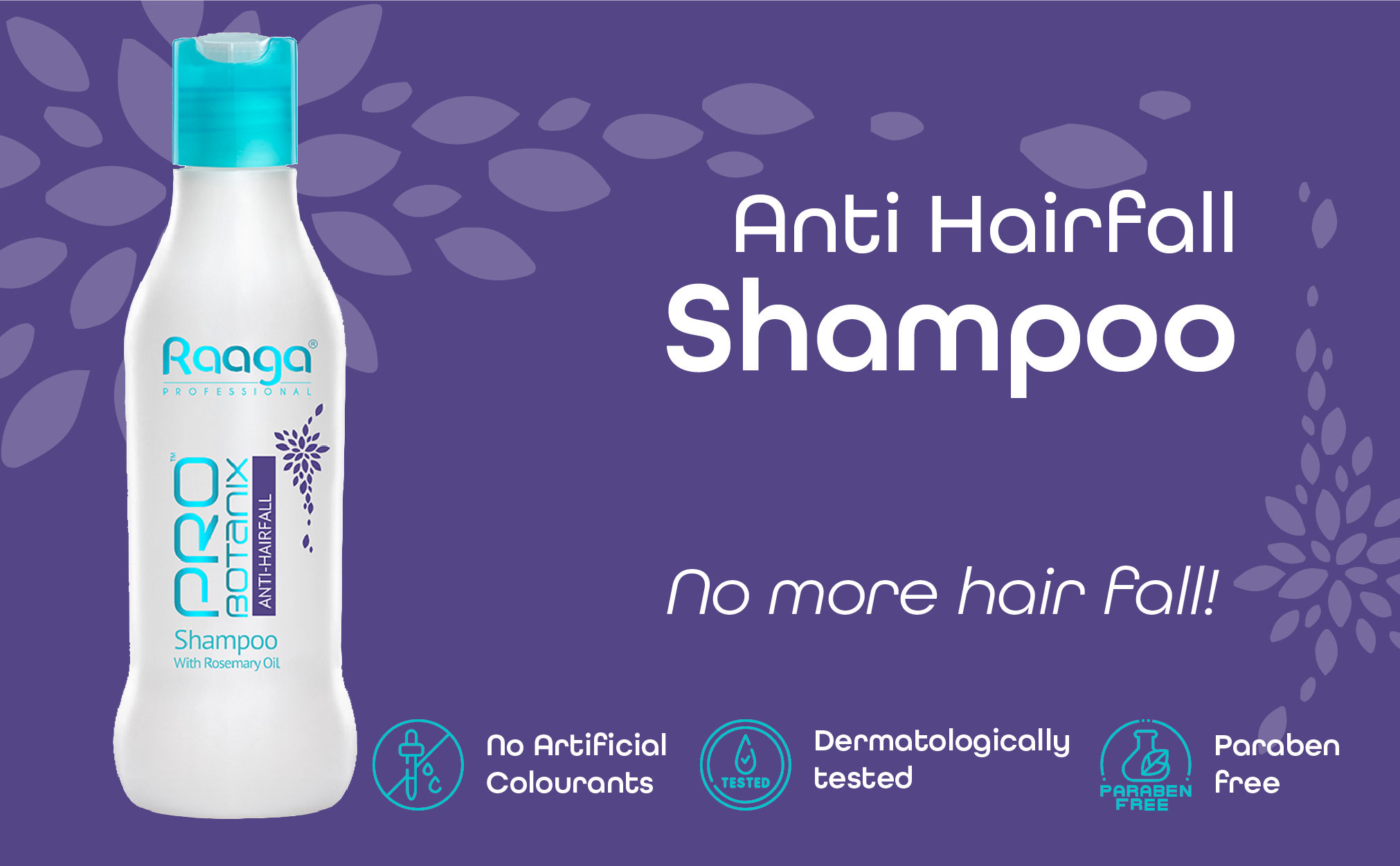 Raaga Professional Pro Botanix Anti Hairfall Shampoo, Rosemary Oil, 1000 ml