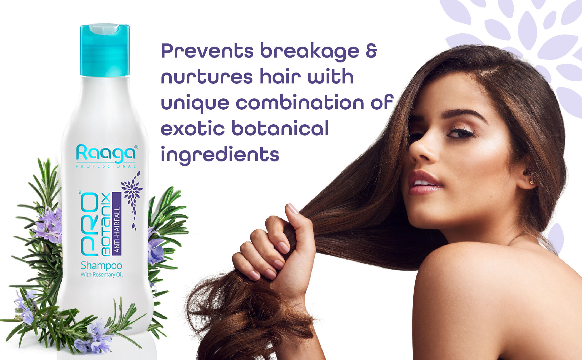 Raaga Professional Pro Botanix Anti Hairfall Shampoo, Rosemary Oil, 1000 ml