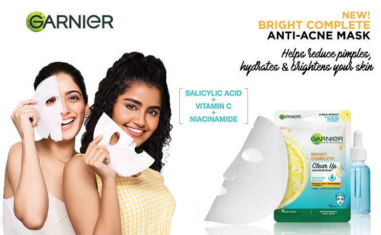 Garnier Bright Complete Anti Pimple Sheet Mask - Infused With Salicylic ...