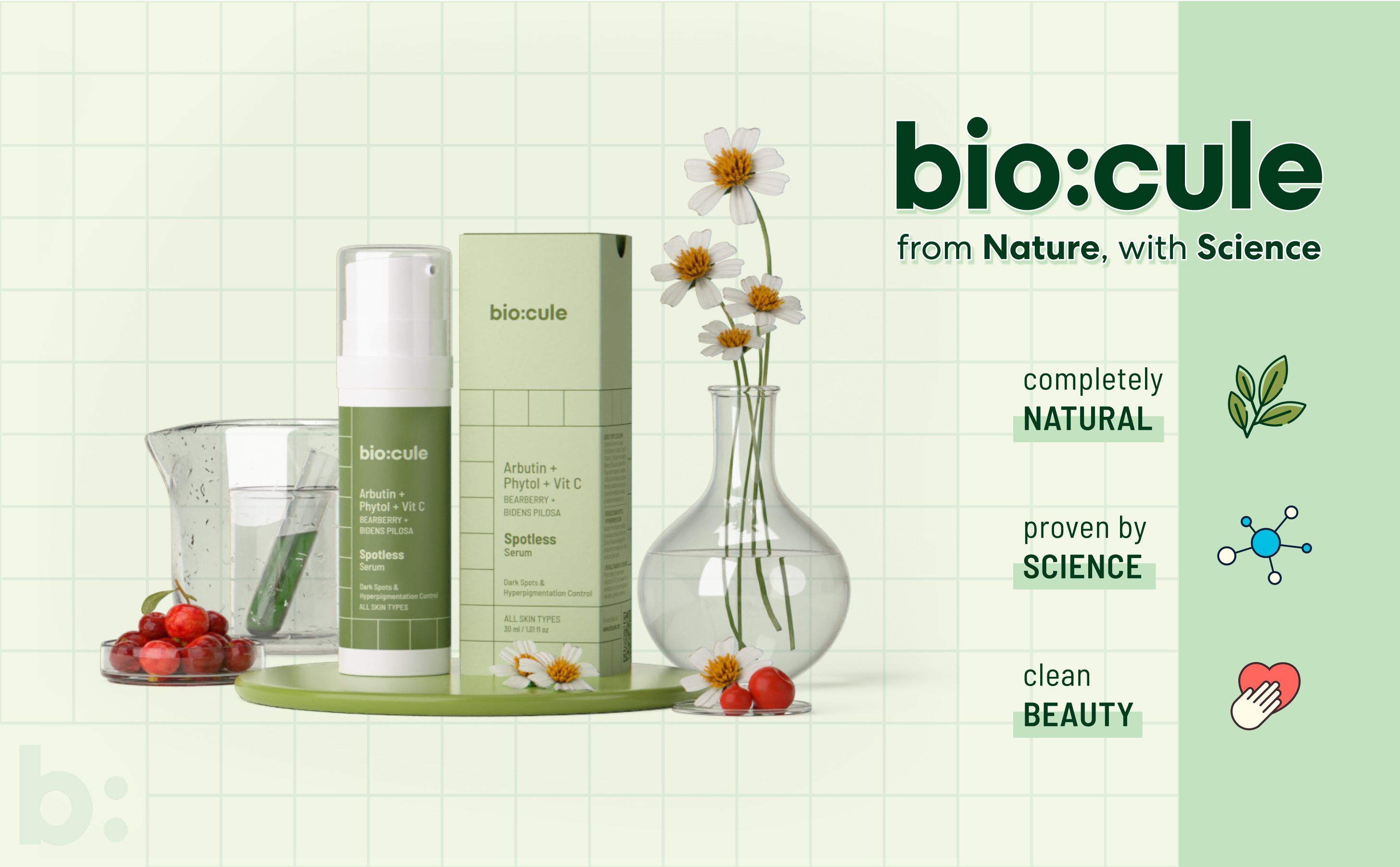 Biocule Spotless Serum, Arbutin, Phytol & Vitamin C from Bearberry ...
