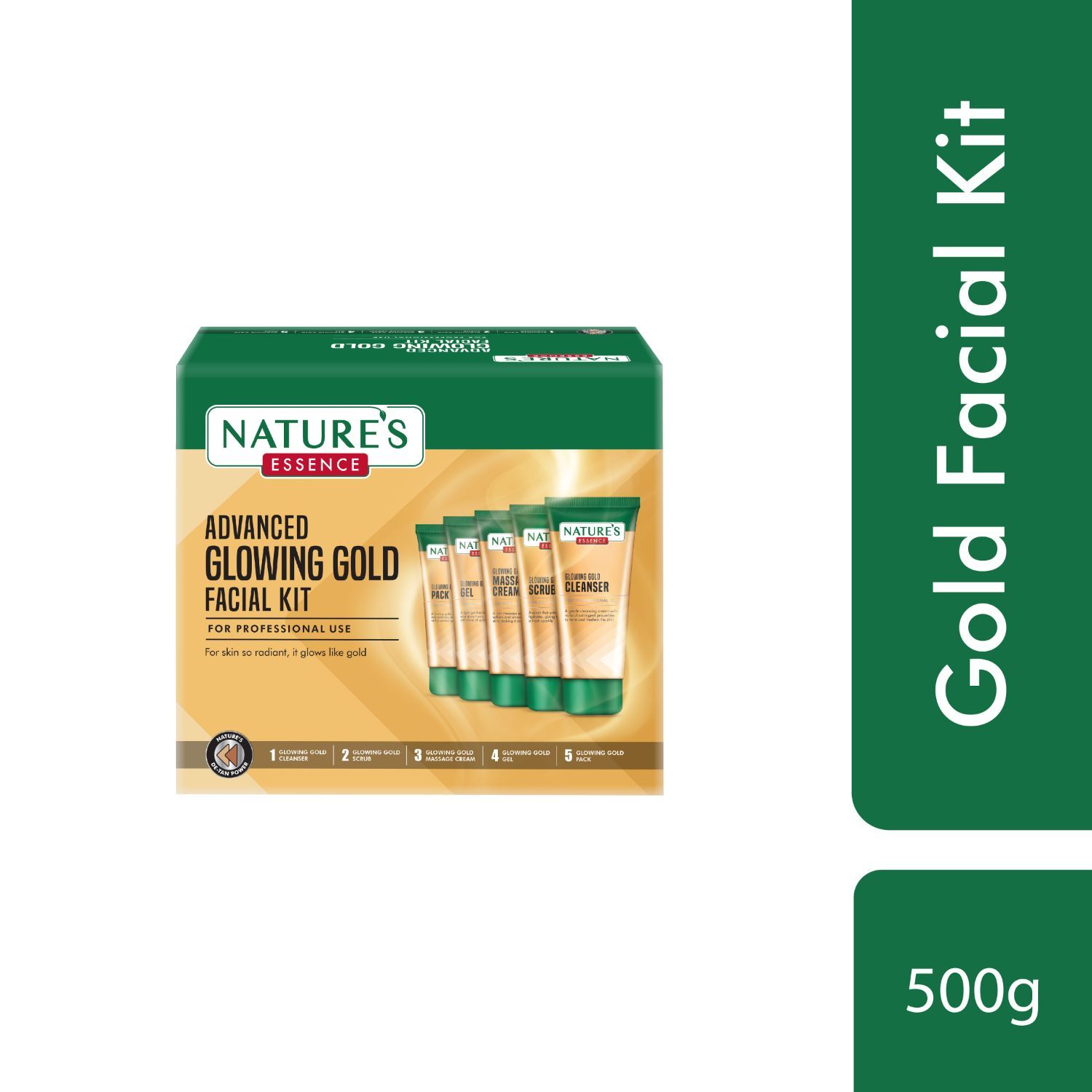 Nature's Essence Glowing Gold Facial Kit (500 g + 100 ml)