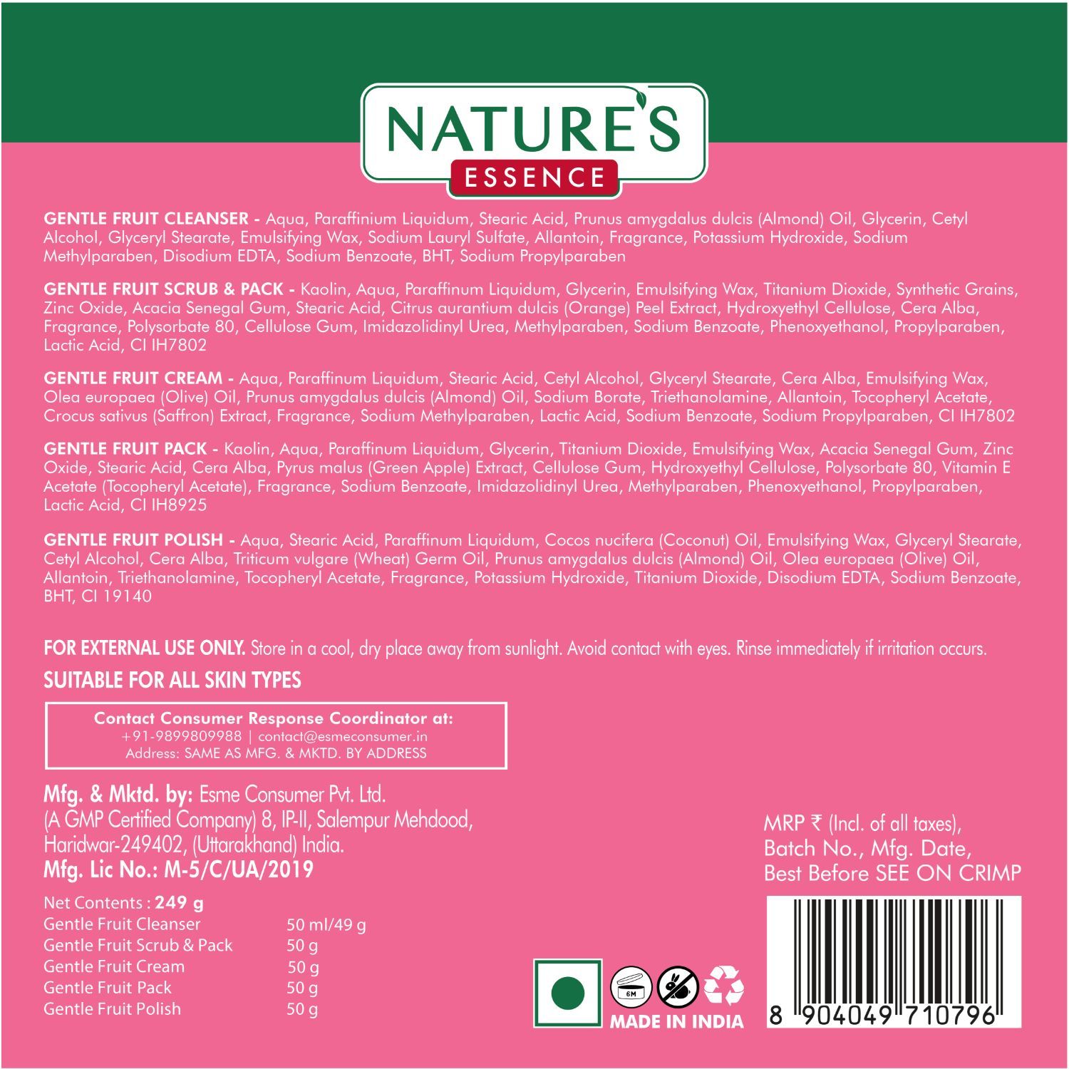 Nature's Essence Gentle Fruit Facial Kit (200 g + 100 ml)