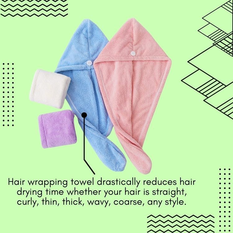bronson professional Hair wrapper towel for quick hair drying with ...