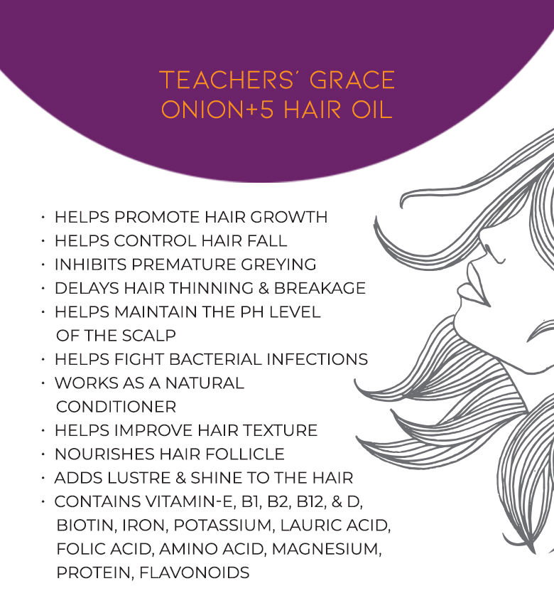 Teachers' Grace Onion+5 Hair Oil