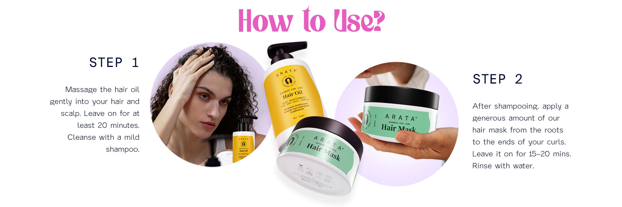 Arata Advanced Curl Care Hair Oil (100 ML) & Arata Advanced Curl Care ...