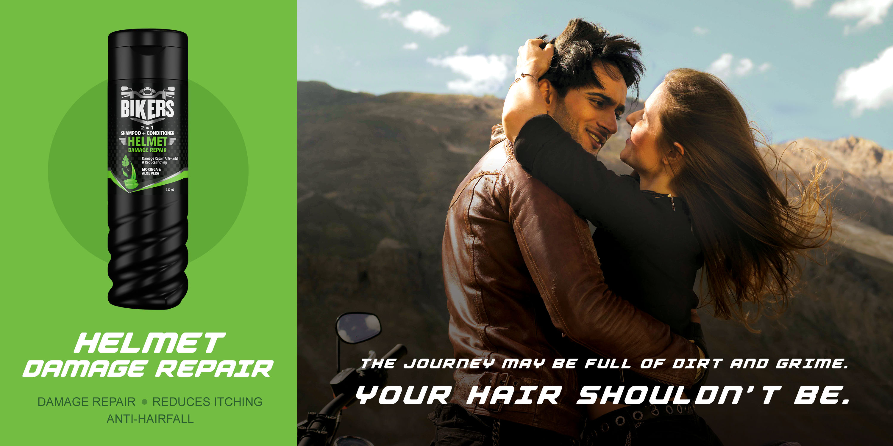 Biker's 2-in-1 Helmet Damage Repair Anti Hairfall Shampoo + Conditioner ...