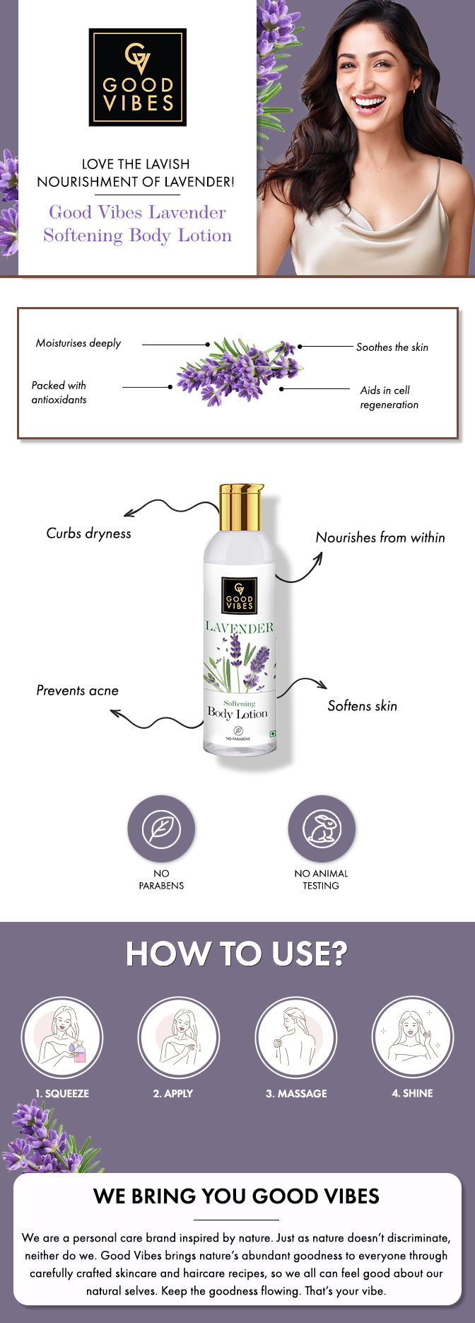 Good Vibes Lavender Softening Body Lotion (400ml + 100 ml free)