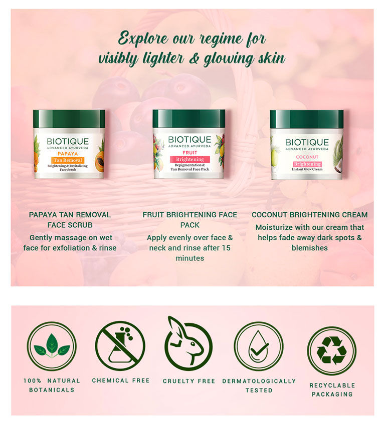 Biotique Fruit Brightening Depigmentation & Tan Removal Face Pack 235gm