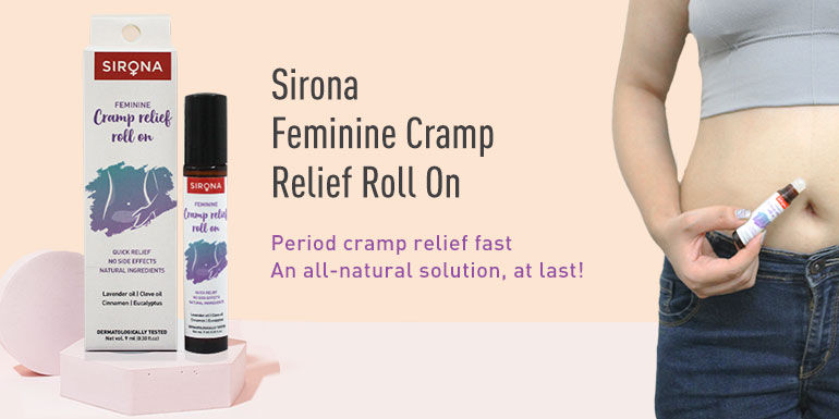 Sirona Menstrual Cramp Relief Roll On for Women - 9 ml | 100% Natural ...