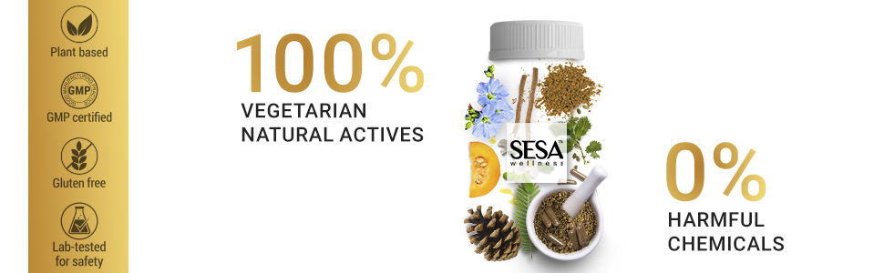 Sesa Ayurvedic Hair Nutrients - Plant based DHT Blocker, Biotin & Omega ...