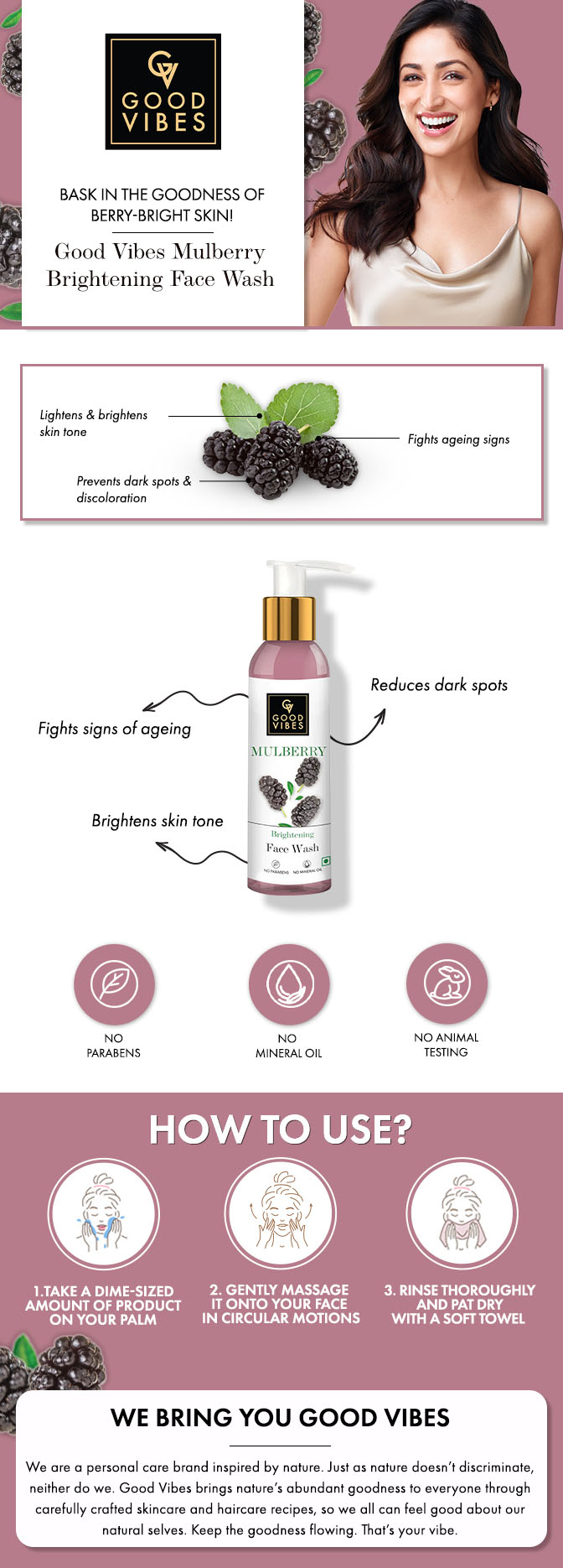 Good Vibes Lightening Face Wash - Mulberry (120 ml)