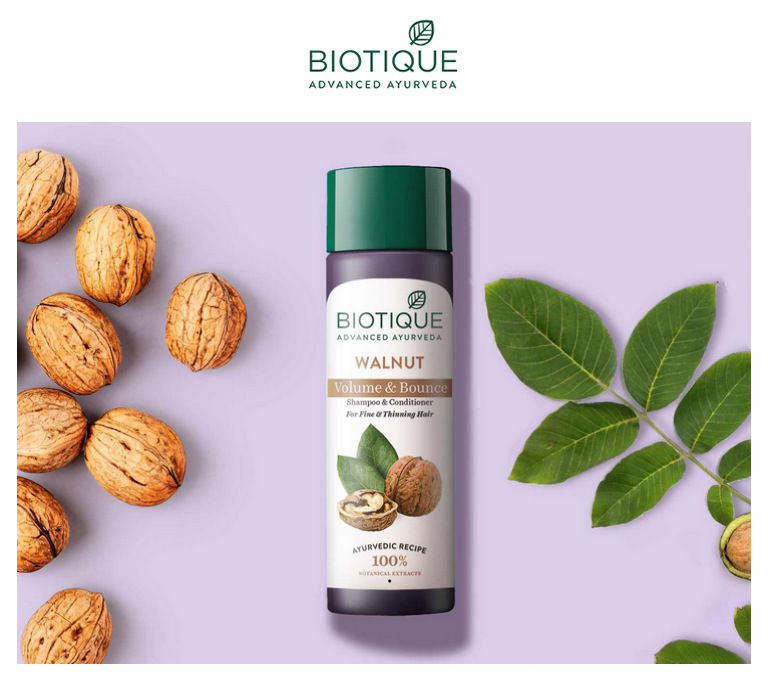 Biotique Walnut Volume & Bounce Shampoo & Conditioner (190 ml)