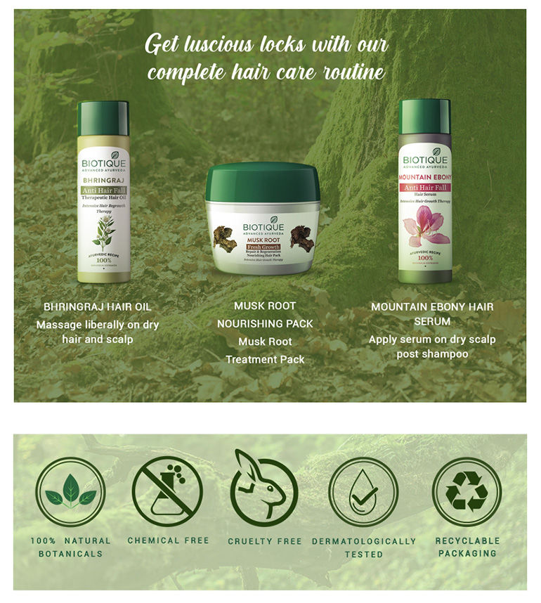 Buy Biotique Musk Root Fresh Growth Nourishing Treatment Pack (230 g ...
