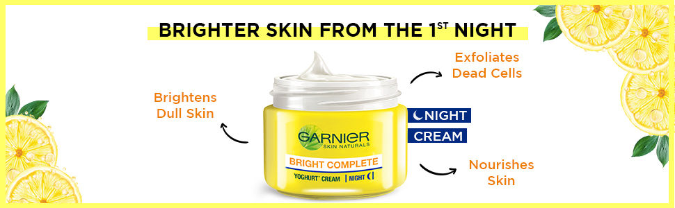 Garnier Bright Complete VITAMIN C YOGHURT Night Cream, 40g