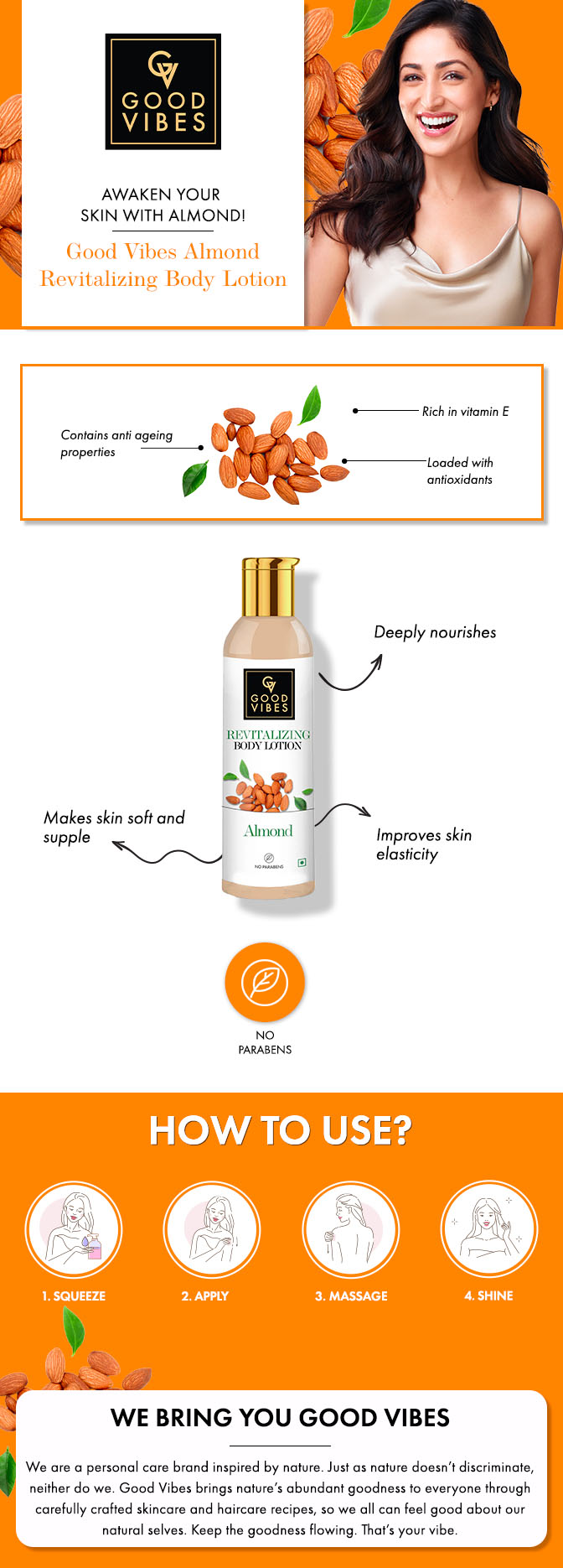 Buy Good Vibes Revitalizing Body Lotion - Almond (200 ml) Online | Purplle