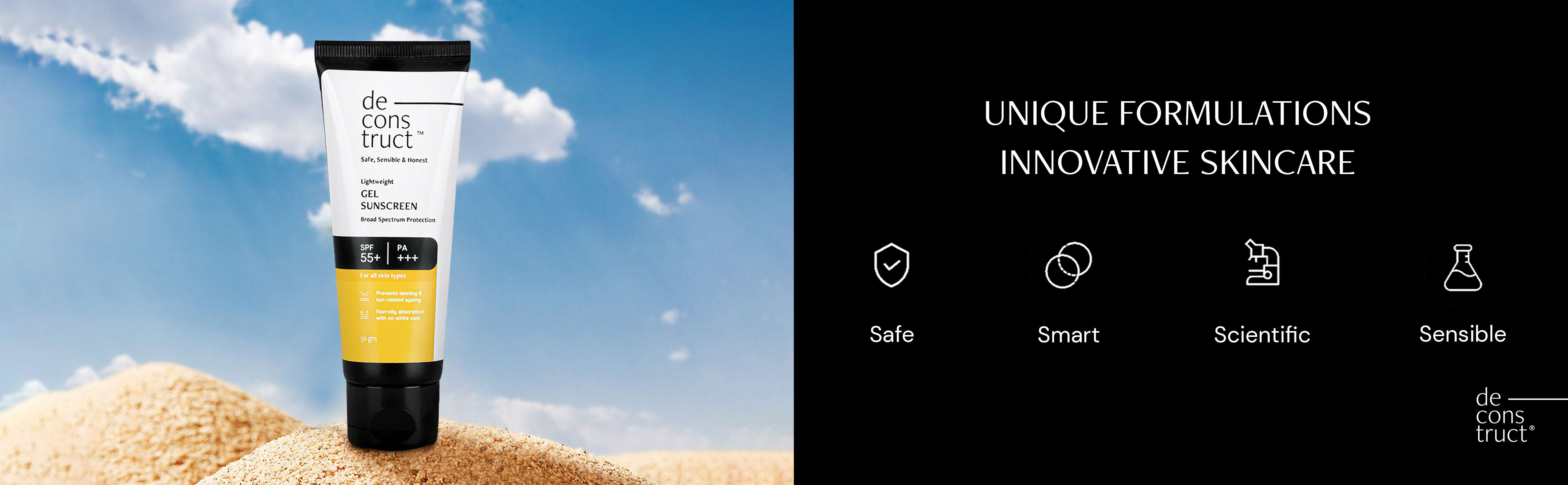 Deconstruct Lightweight Gel Sunscreen- SPF 55+ and PA+++ (50 g)