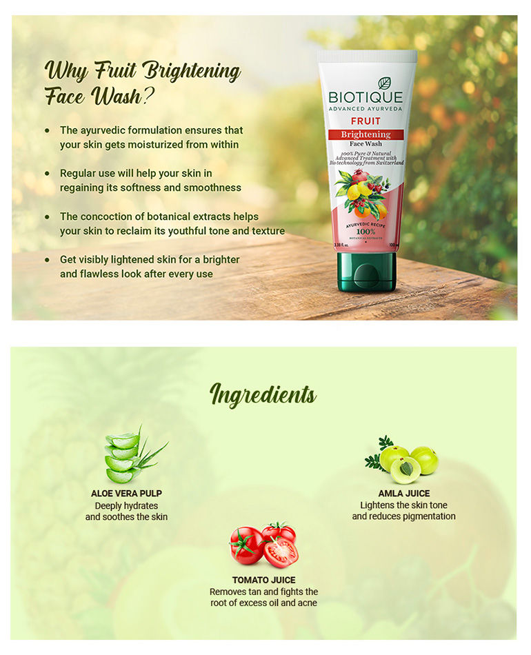 Biotique Fruit Brightening Face Wash 150Ml