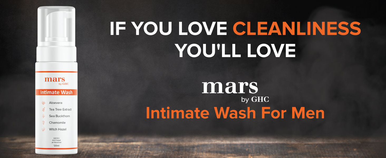 mars by GHC Natural Intimate Wash for Men(120ml) with Aloe Vera and Tea ...