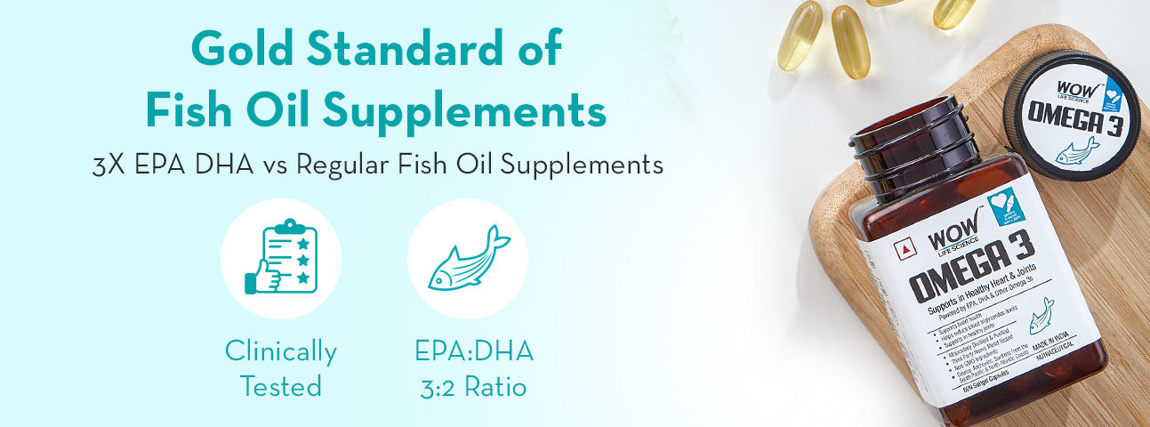 WOW Life Science Omega-3 Capsules, 60 Capsules