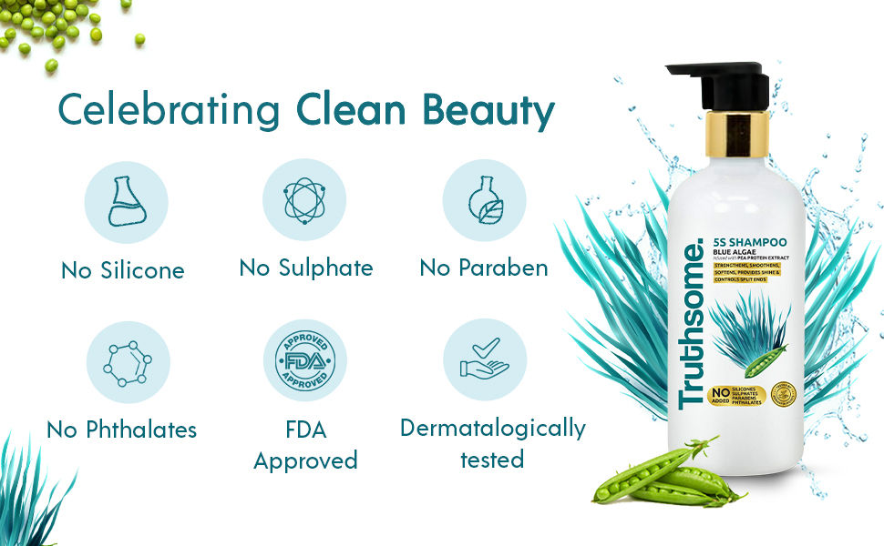 Truthsome 5S shampoo with Blue Algae & Pea Protein Extract, No ...