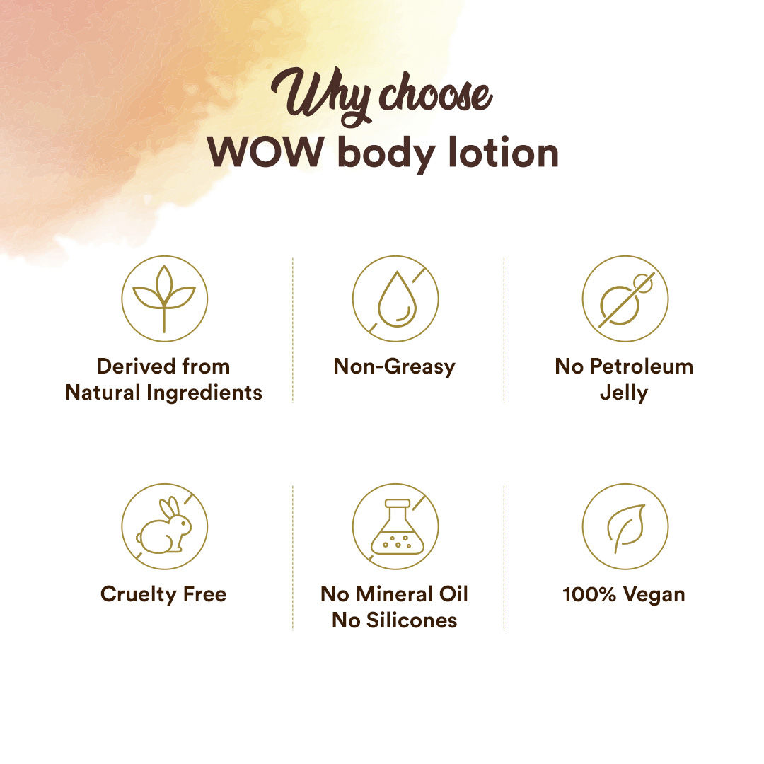WOW Skin Science Shea Butter & Cocoa Butter Moisturizing Body Lotion No Mineral Oil, Parabens ...