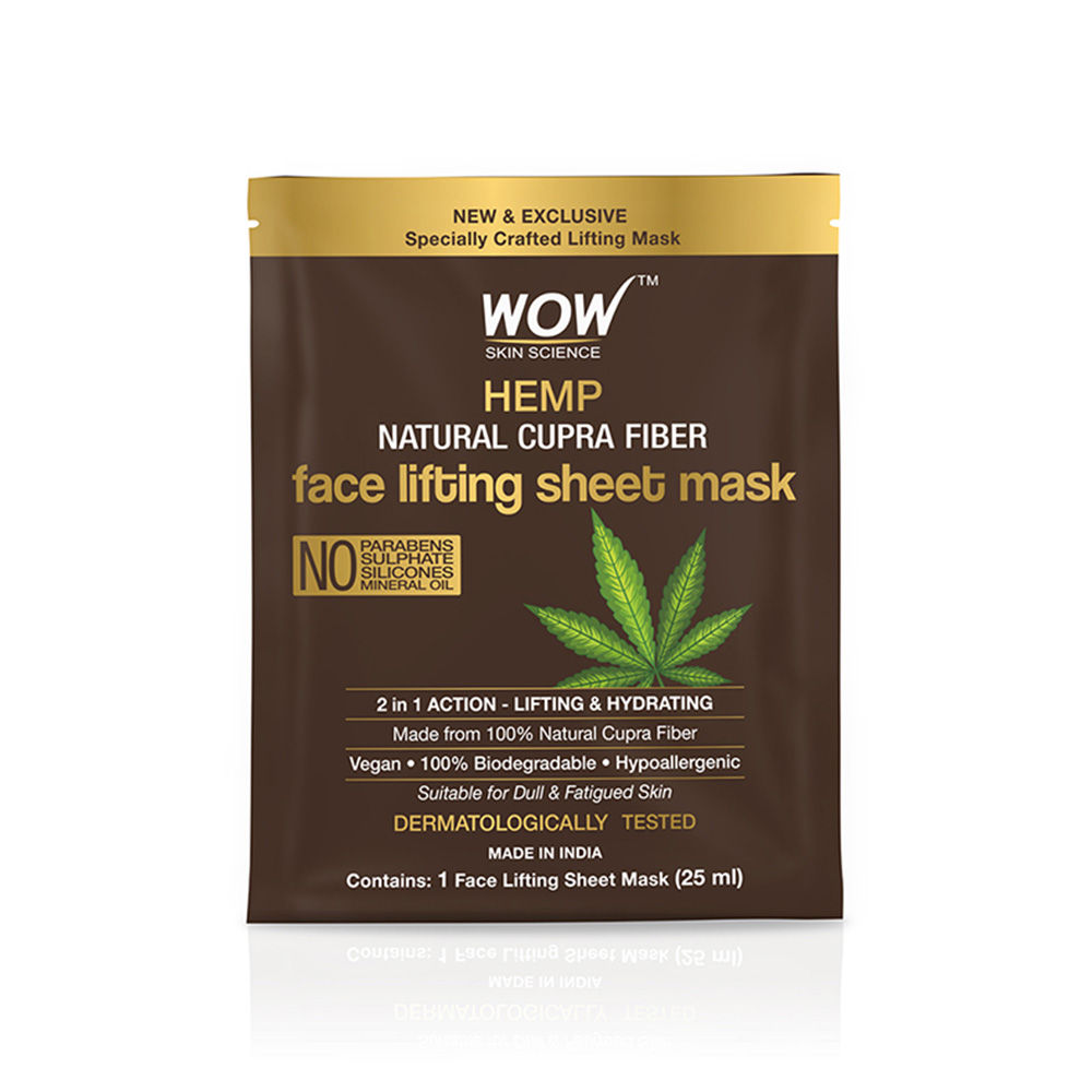 WOW Skin Science Hemp Natural Cupra Fiber Face Lifting Sheet Mask