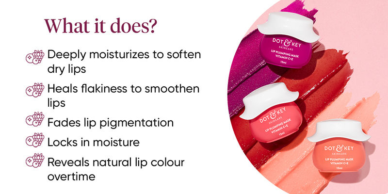 Buy Dot & Key LIP PLUMPING SLEEPING MASK Vitamin C + E MINI, 15ml, Lip ...