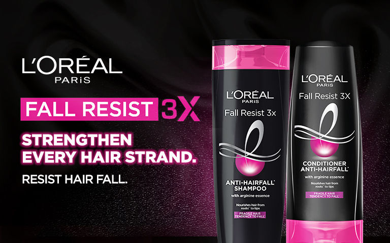 Buy L'Oreal Paris Fall Resist 3X Anti-Hairfall Shampoo (360 ml) Online ...