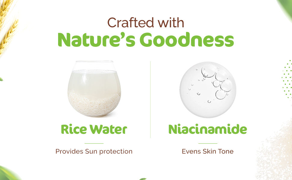 Mamaearth Rice Sunscreen With SPF 50 Gel with Rice Water & Niacinamide ...