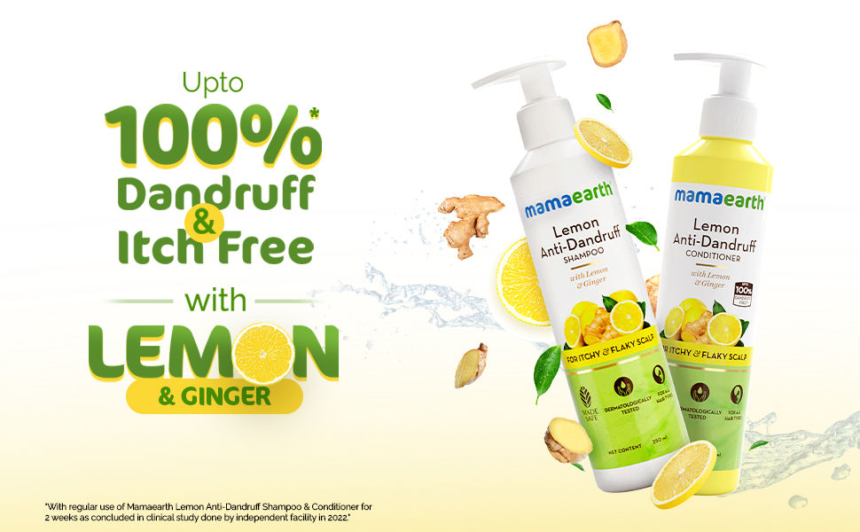 Mamaearth Lemon Anti-Dandruff Shampoo with Lemon & Ginger for Itchy ... Mamaearth Lemon Anti-Dandruff Shampoo with Lemon & Ginger for Itchy ...