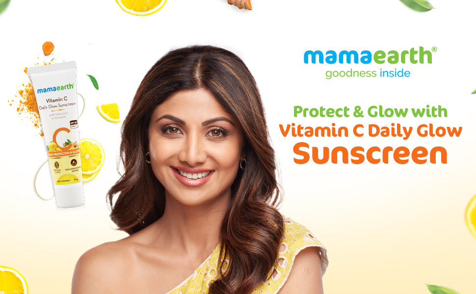 Mamaearth Vitamin C Daily Glow Sunscreen with Vitamin C & Turmeric for ...