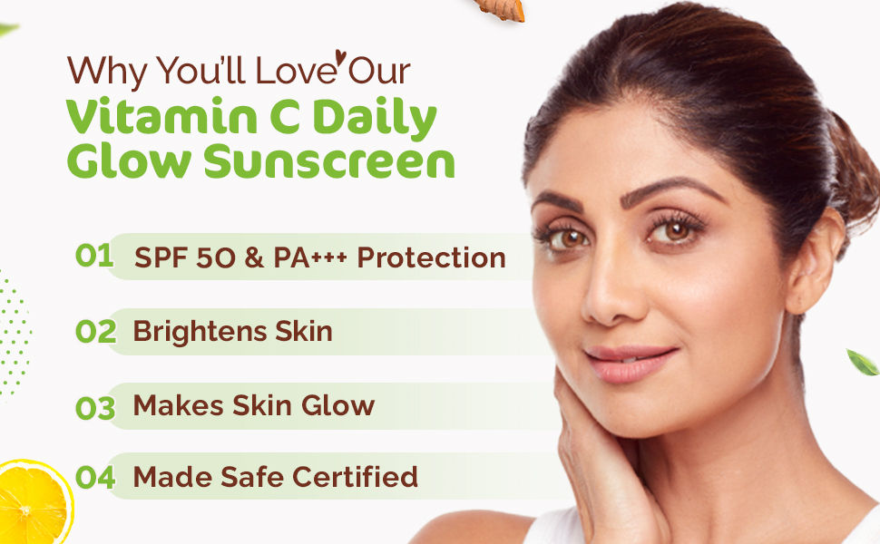 Mamaearth Vitamin C Daily Glow Sunscreen with Vitamin C & Turmeric for ...