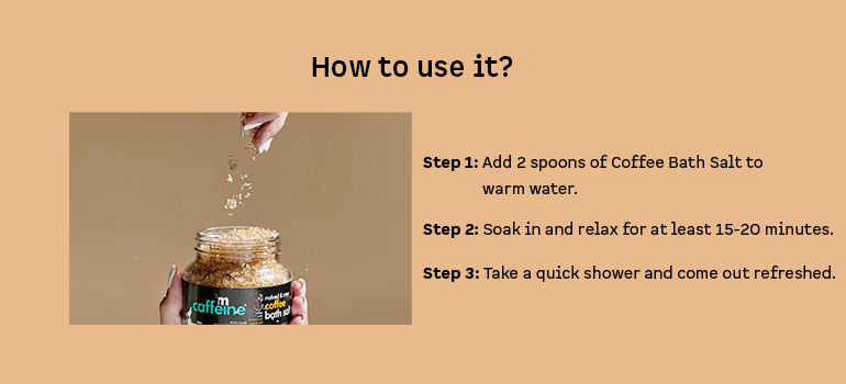 mCaffeine Coffee Epsom Bath Salt with Soothing Coffee-Vanilla Fragrance ...