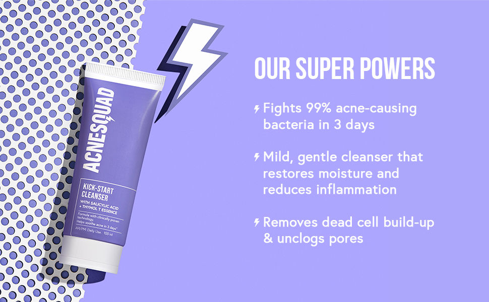 Acne Squad ASQ Kick-Start Cleanser With Salicylic Acid & Thymol T ...