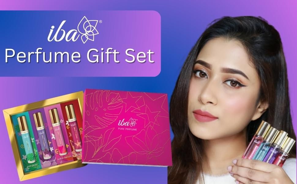 Iba Pure Perfume Gift Set - Set of 4 Alcohol Free Rollerball Perfumes ...