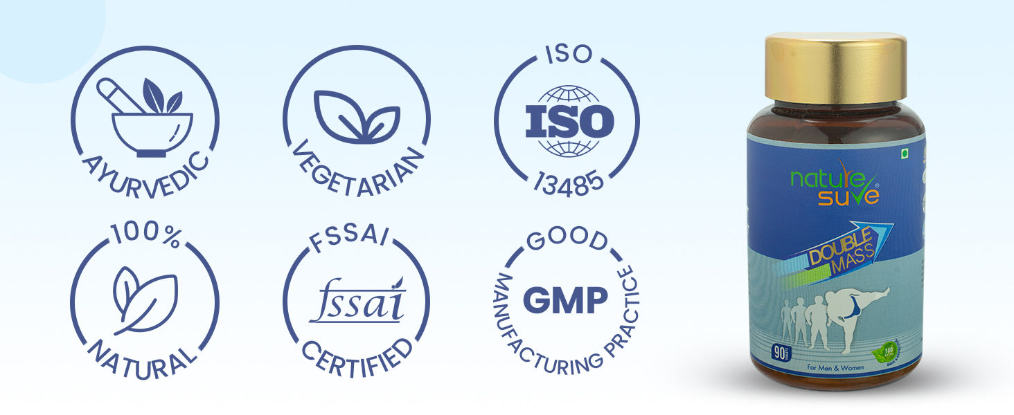 Buy Nature Sure Double Mass Tablets for Weight Gain in Men and Women ...