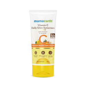 Mamaearth Vitamin C Daily Glow Sunscreen SPF 50 PA+++, No White Cast ...