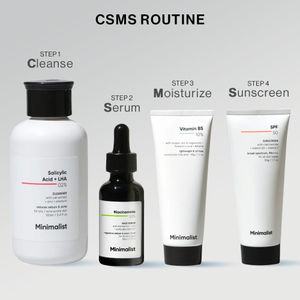 Minimalist Routine CSMS Combo (Cleanser + Serum + Moisturiser + Sunscreen)