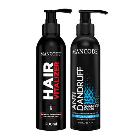 Mancode Hair Vitalizer 200ml + Anti Dandruff Shampoo 200ml