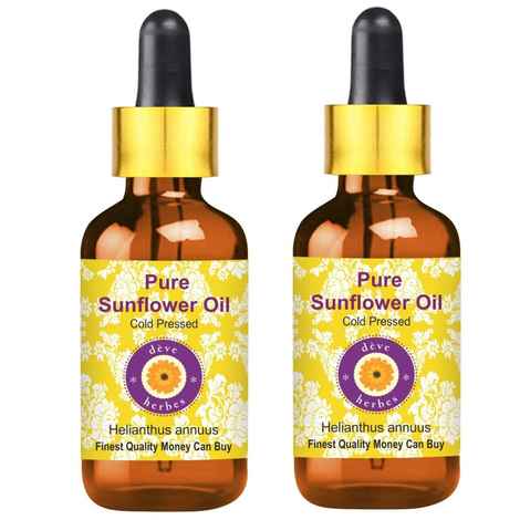 Deve Herbes Pure Sunflower Oil (Helianthus annuus) with Glass Dropper ...
