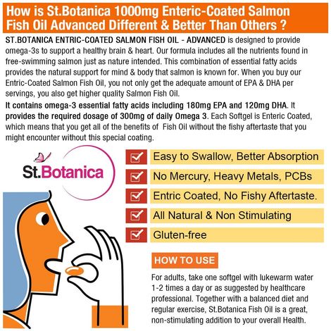 Buy St.Botanica Enteric-Coated Salmon Fish Oil Omega 3 - 60 Softgels ...