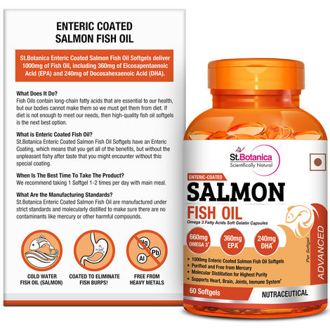 Buy St.Botanica Enteric-Coated Salmon Fish Oil Omega 3 - 60 Softgels ...