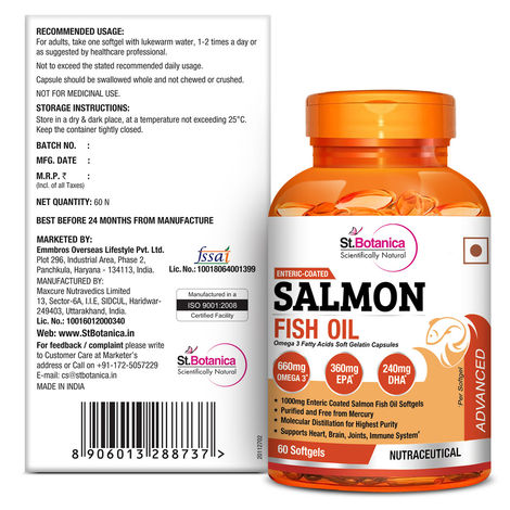 Buy St.Botanica Enteric-Coated Salmon Fish Oil Omega 3 - 60 Softgels ...