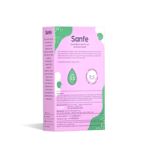 Sanfe Intimate Hygiene Duo - 3 in 1 Cucumber Intimate Wash (100 ml) and ...