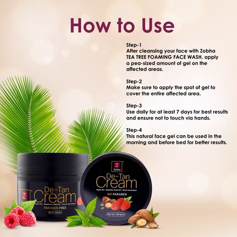 Zobha De-Tan Cream For Men and Women - Tan Removal and Even Skin Tone ...
