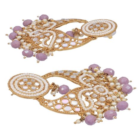 Crunchy Fashion Gold-Plated Concentric Texture Stone Design Purple ...