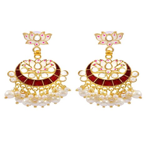 Crunchy Fashion Traditional Ethnic Beautiful Moon Design Chandbali ...