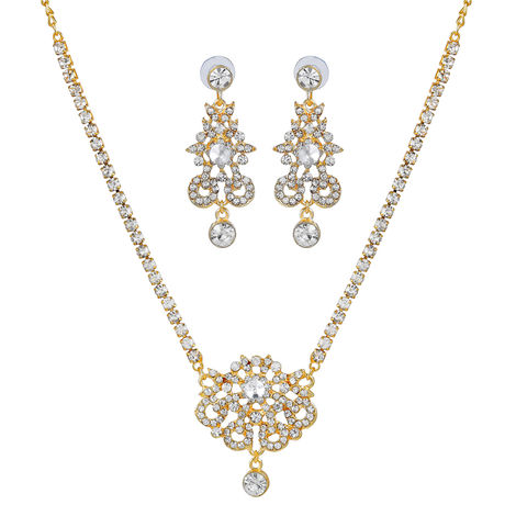 Estele Gold Plated Adorable Drop Jewellery Set with Austrian Crystals ...